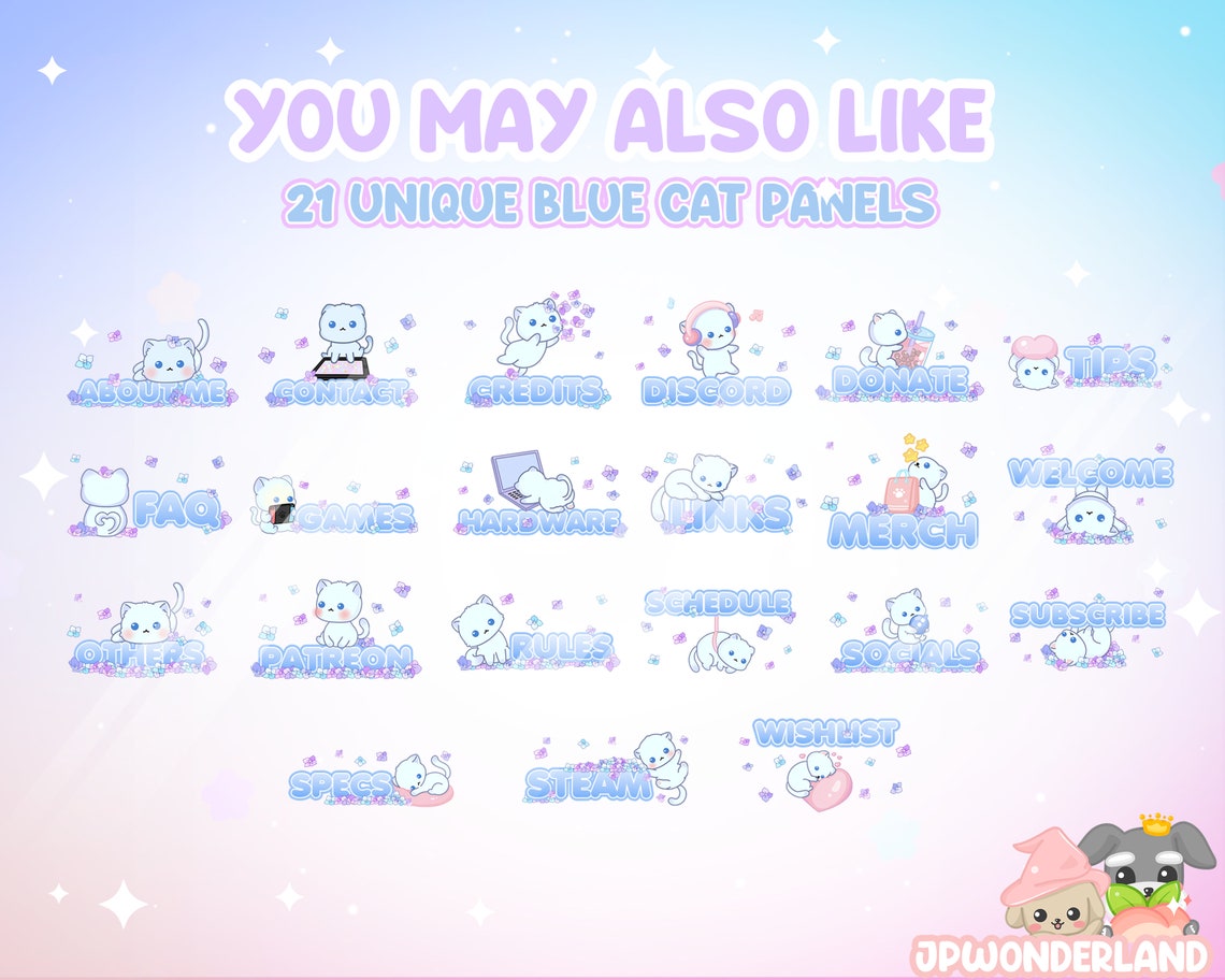 21 Unique Pink Cat Twitch Panels / Stream Panel | Cute Kitty / Kawaii ...