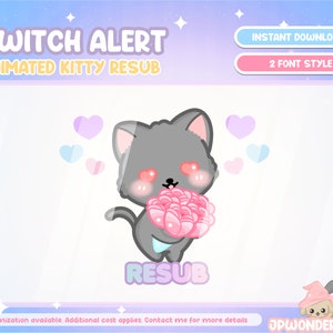 Animated Cat Twitch Alert - Resub / Stream Alert / Kawaii Kitty ...