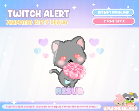 Animated Cat Twitch Alert Resub / Stream Alert / Kawaii - Etsy
