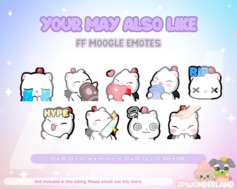 Animated FF Mail Moogle Twitch Emotes Halloween Pumpkin / - Etsy