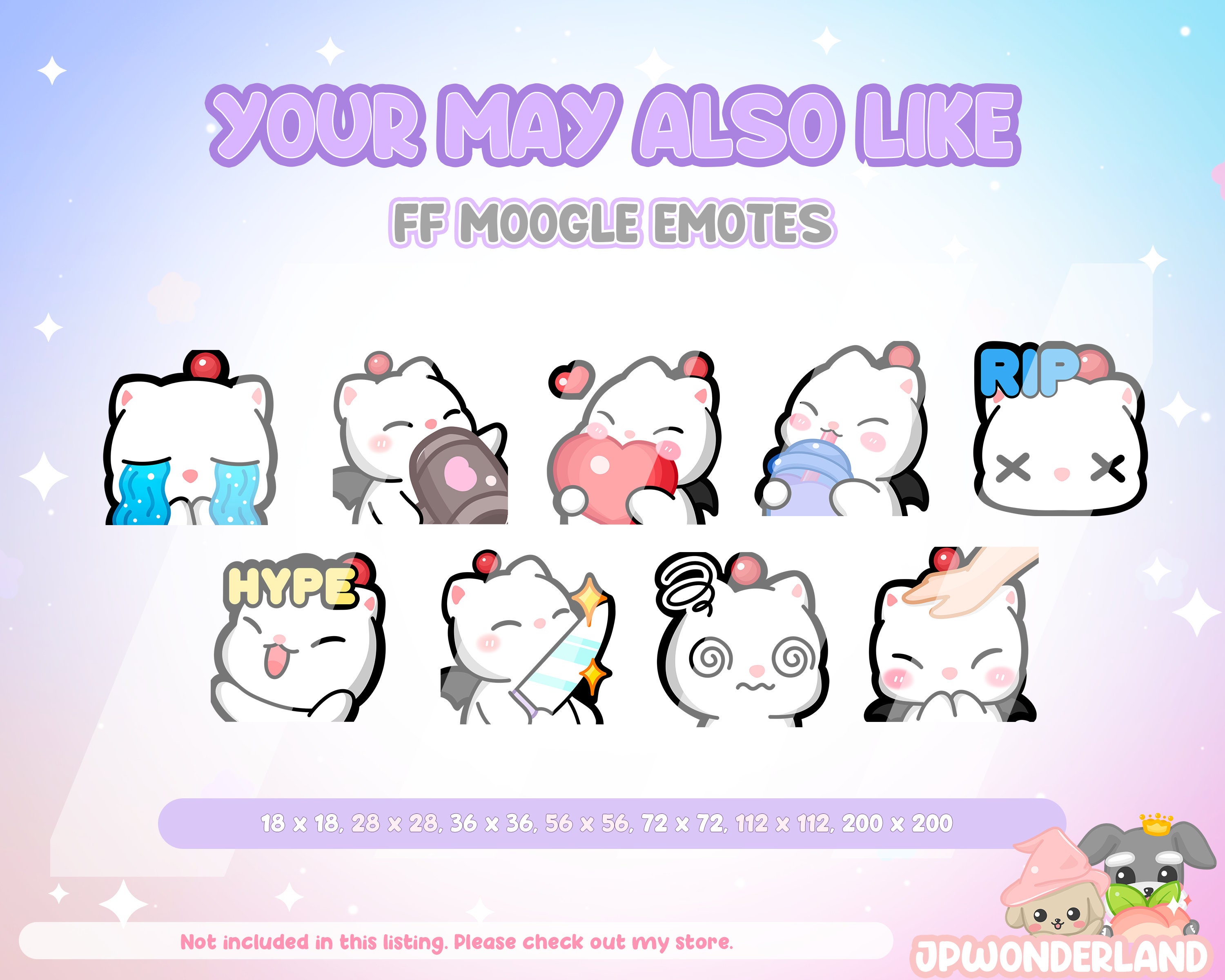 Animated FF Moogle Twitch Emote - Shake Head / Twitch Overlay / Stream ...