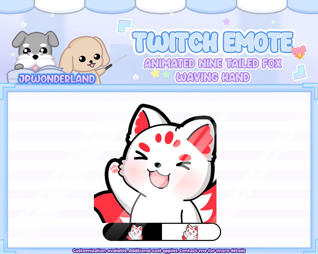 Animated Twitch Wave Emote Nine Tailed Fox / Kumiho Twitch Alert ...