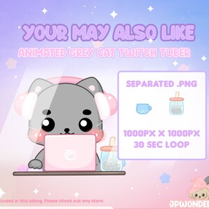 Cute Animated Twitch Goals & Chat Widgets - Black Kitty on the Cloud ...