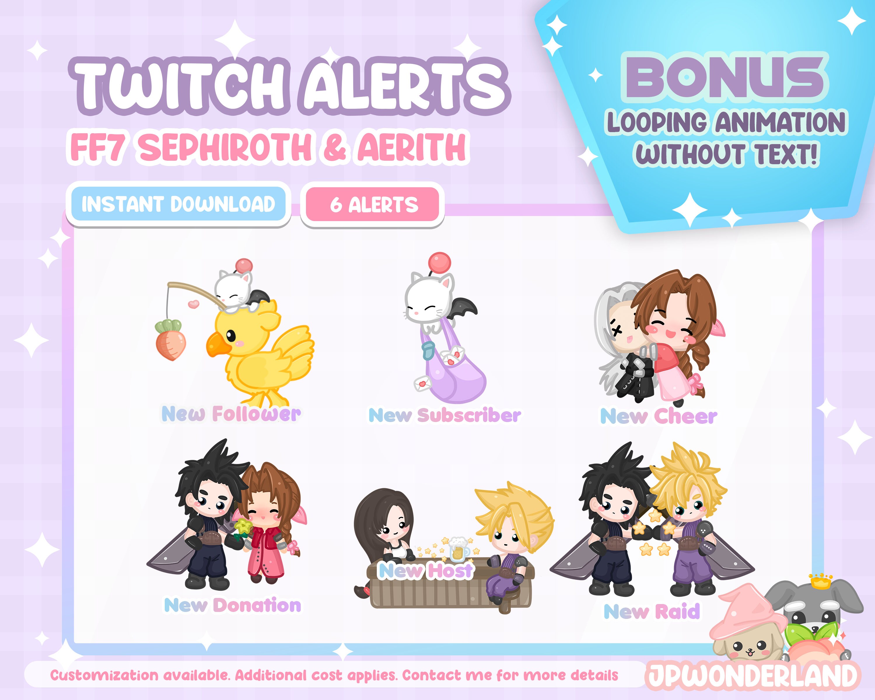 FF Tifa Twitch Overlay / FF7 / Cute Tifa - Etsy