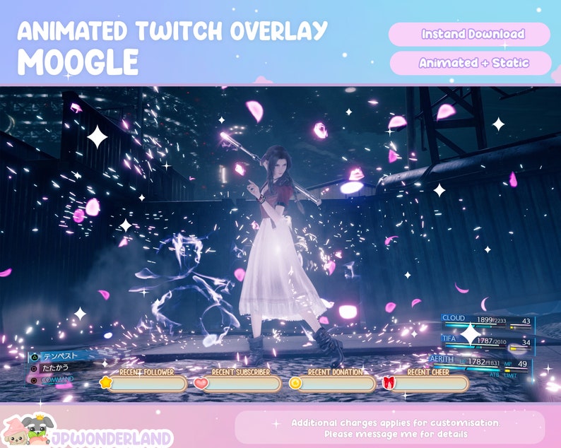 Animated FF Moogle Twitch Overlay / Stream Label Bar. - Etsy
