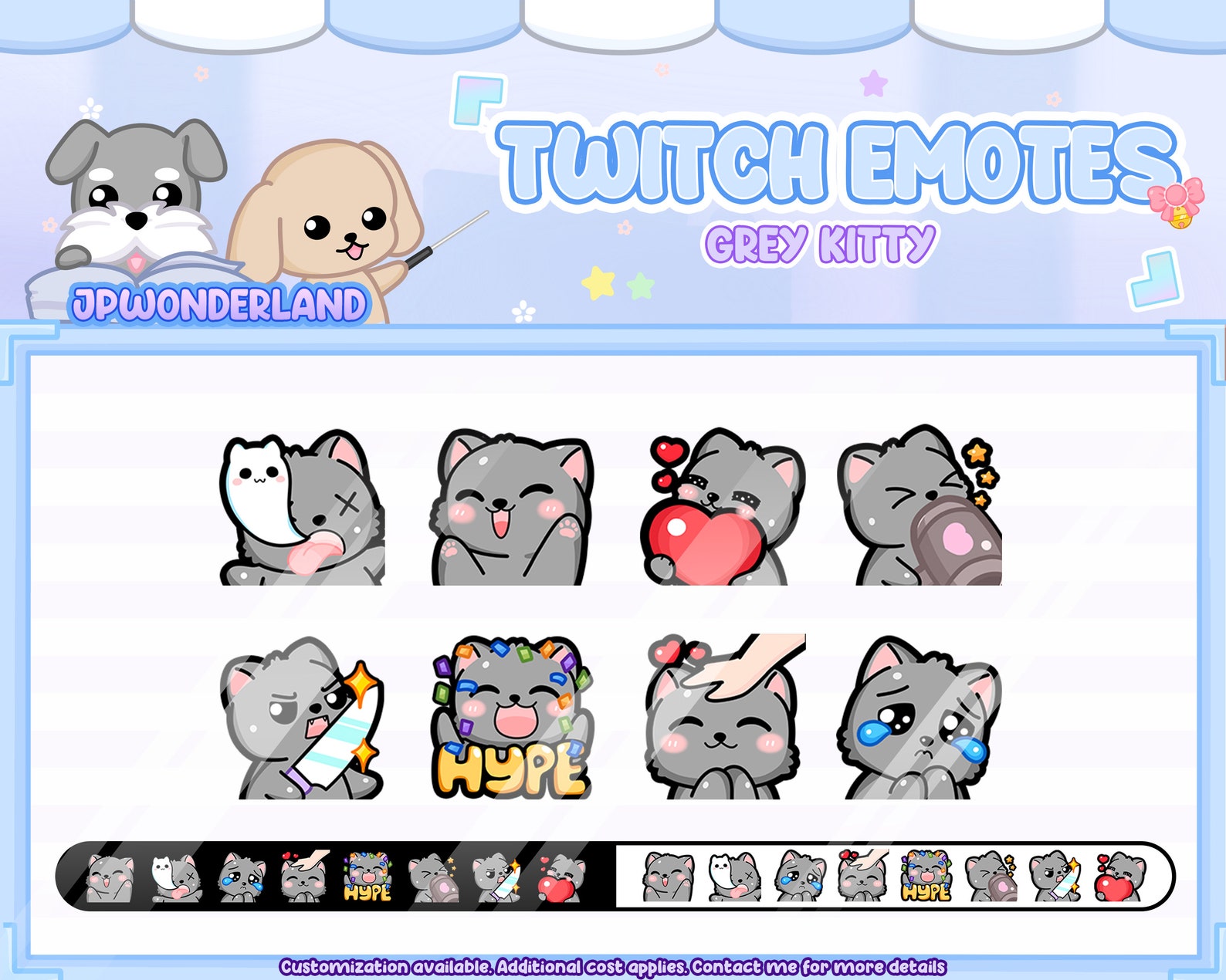 Grey Cat / Kitty Twitch Emotes / Twitch Overlay / Stream Emote ...