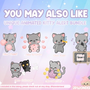 Cute Animated Cat Twitch Goals & Chat Widgets - Kitty on the Cloud ...