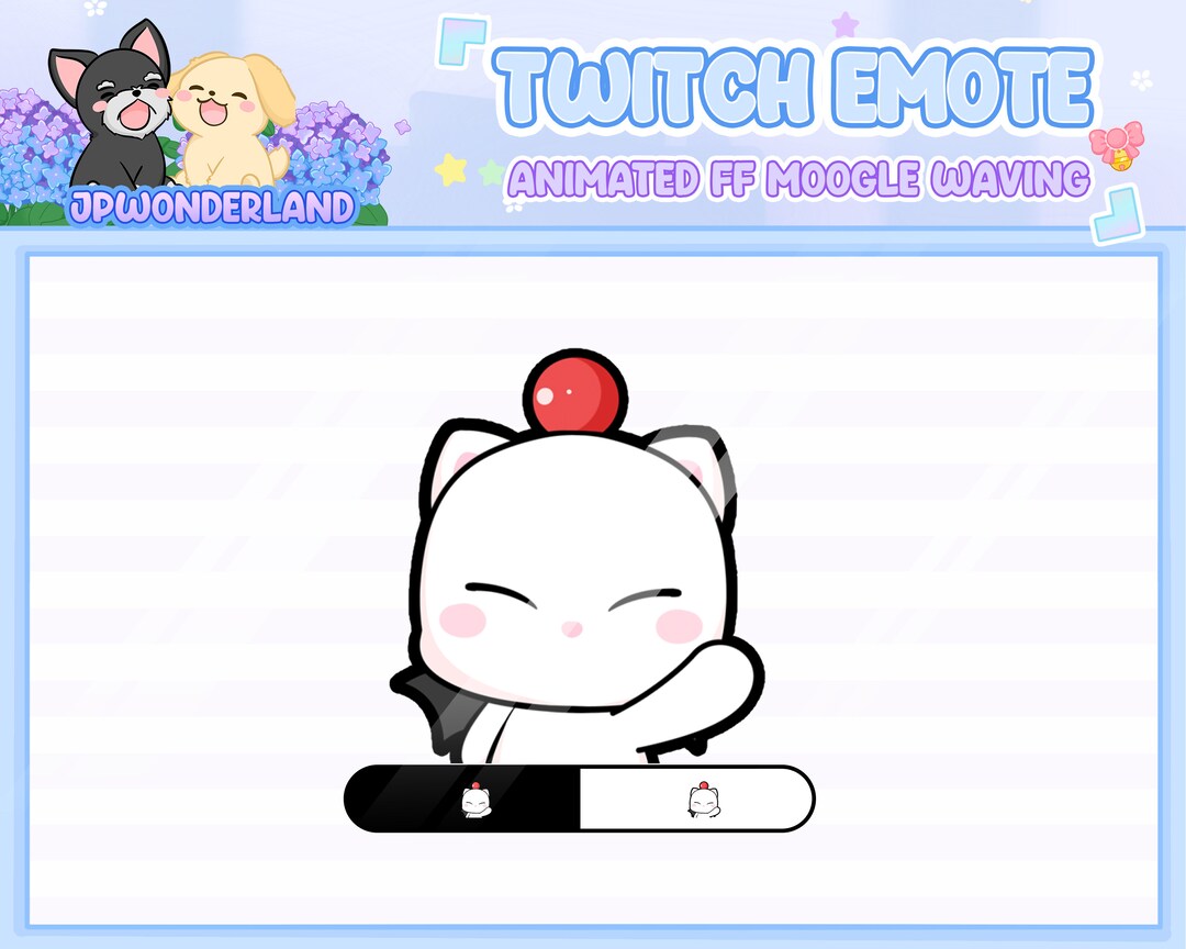 Animated FF Moogle Twitch Emote Moogle Wave / Moogle Hi/ Twitch Overlay ...