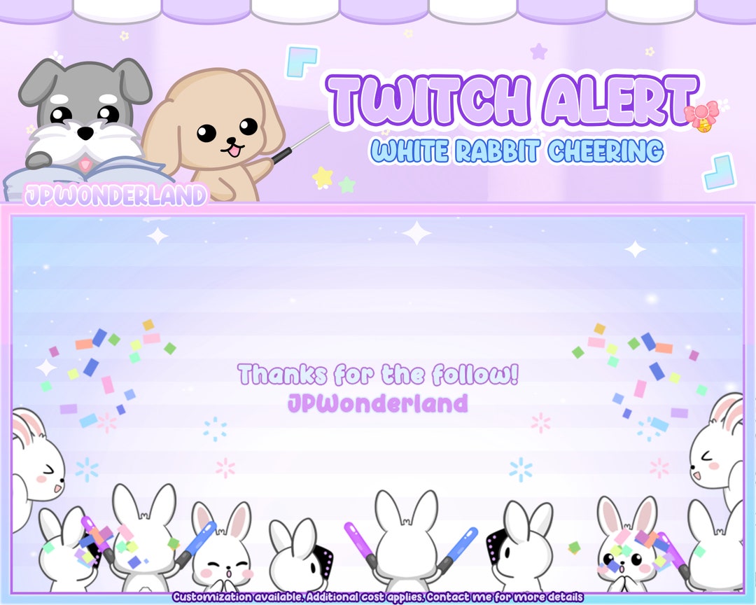 Full-screen Twitch Alerts - Cute White Rabbit / Bunny Twitch Alerts ...