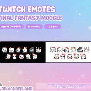 FF Moogle Twitch Emotes 3 / Twitch Overlay / Stream Emote / Discord ...