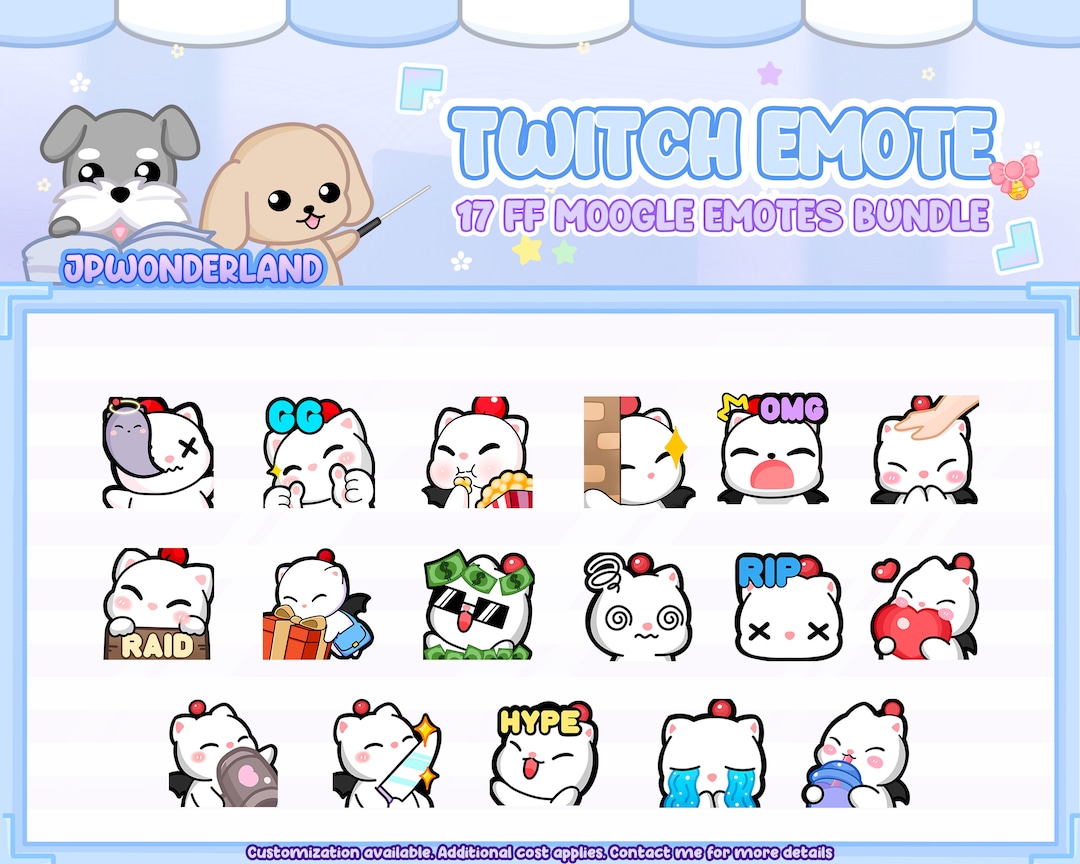 FF Moogle Twitch Emotes Bundle / Stream Emotes Package / Discord Emotes ...