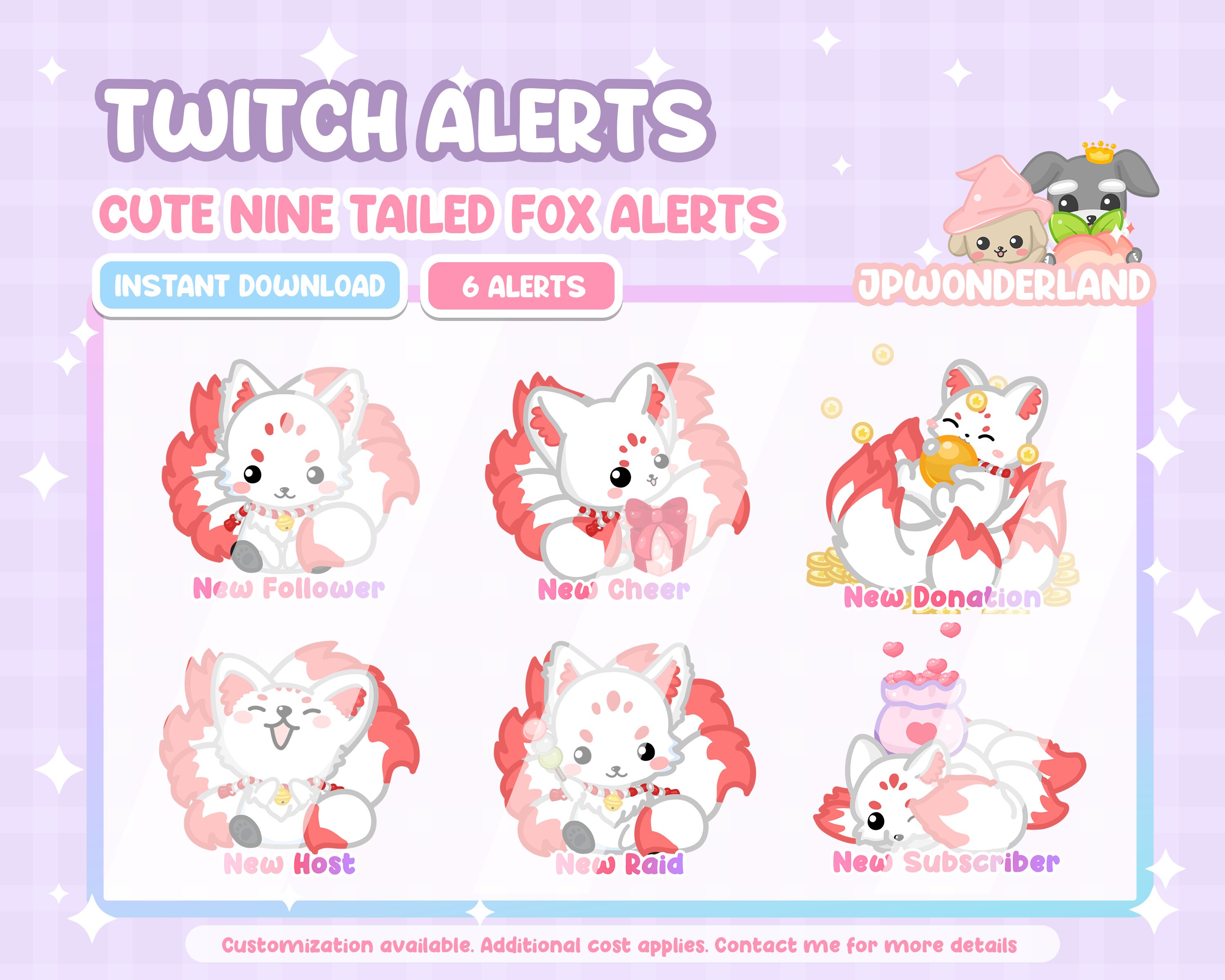 Cute Nine Tailed Fox Twitch Emotes / Kumiho Twitch Alert / | Etsy