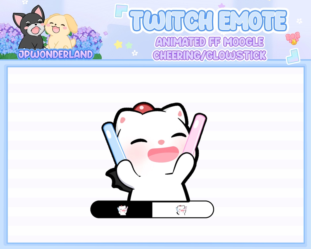 Animated FF Moogle Twitch Emote - Cheering / Glowstick / Twitch Overlay ...