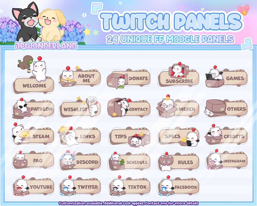 24 Unique FF Moogle Twitch Panels / Stream Panel - Etsy