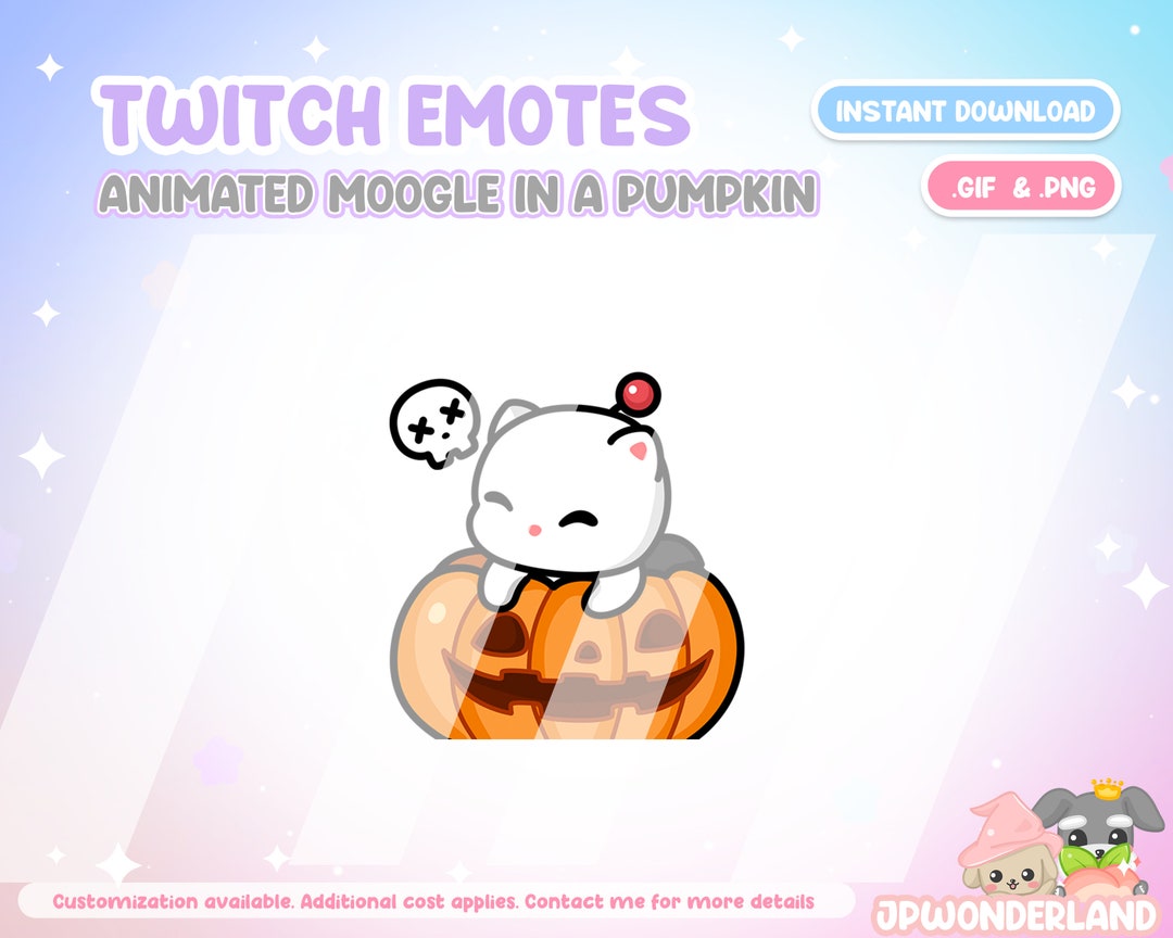 Animated FF Moogle Twitch Emotes - Halloween Pumpkin / Twitch Overlay ...