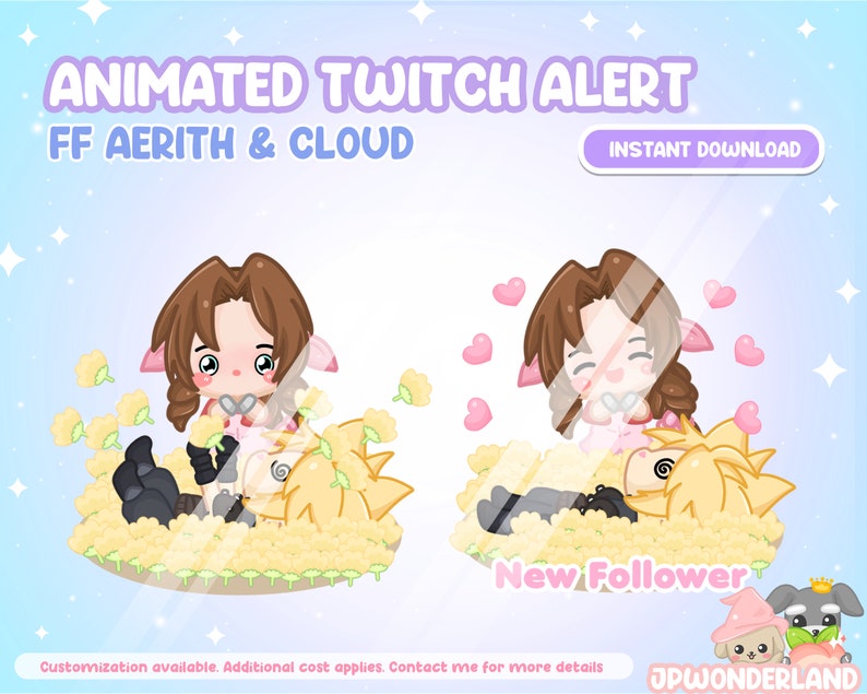 Animated Twitch New Follower Alert FF7 Cloud & Aerith/ FF7 - Etsy