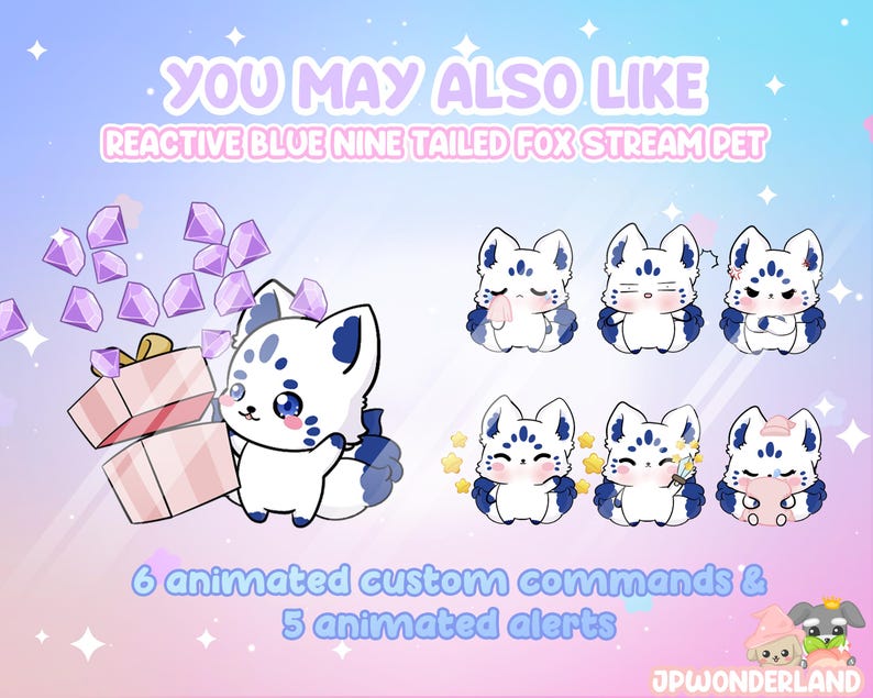 Cute Animated Nine Tailed Fox Stream Pet (all .gif Included) | Digital ...