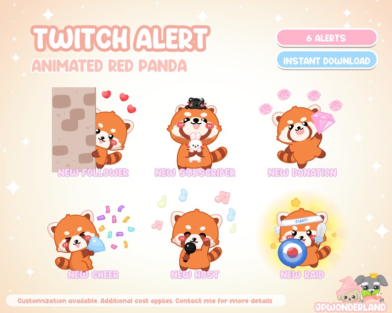 Unique Animated Twitch Alerts Cute Red Panda / Stream Alert - Etsy