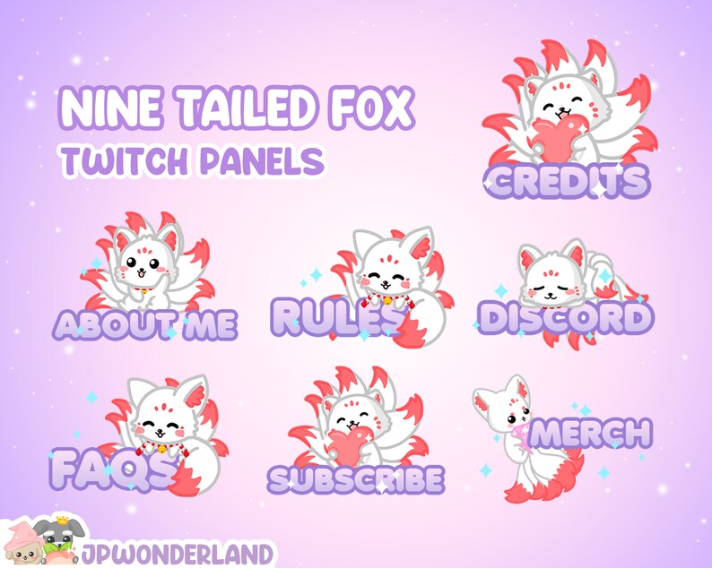 Cute Animated Twitch Goals & Chat Widgets Nine Tail Fox - Etsy