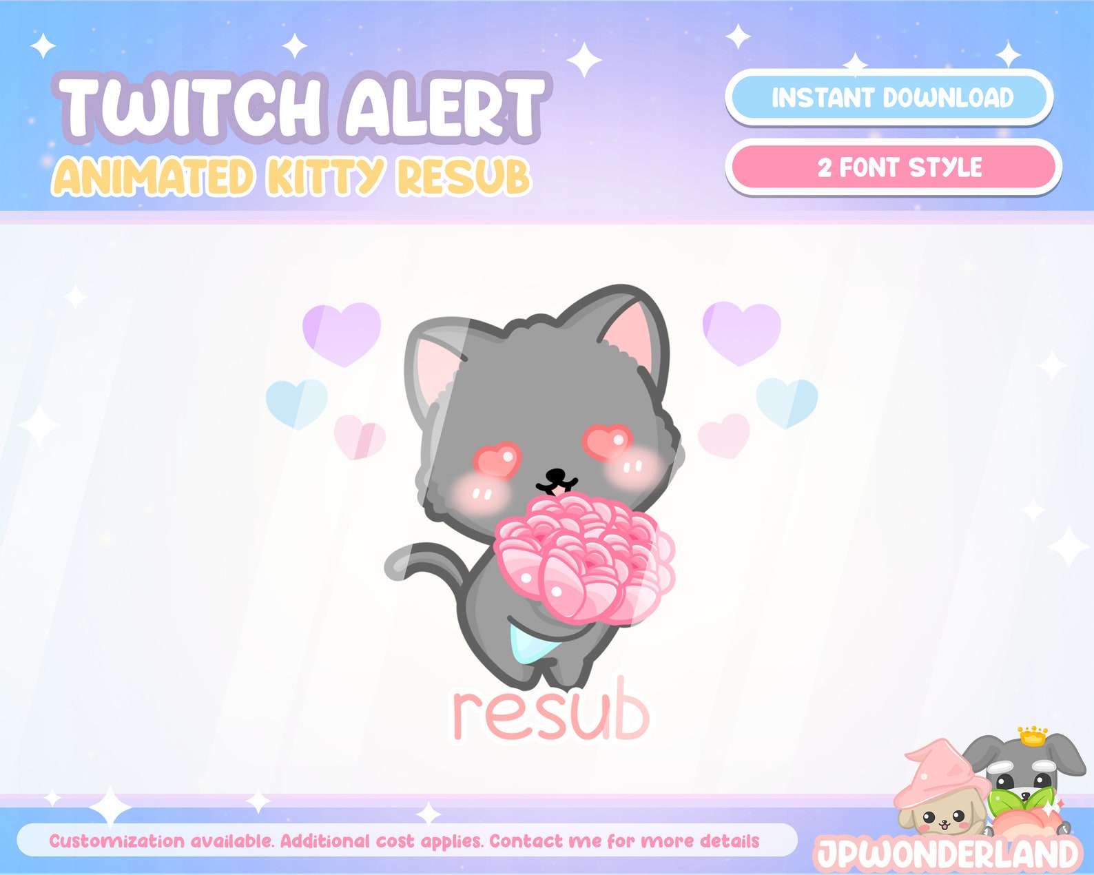 Animated Cat Twitch Alert - Resub / Stream Alert / Kawaii Kitty ...