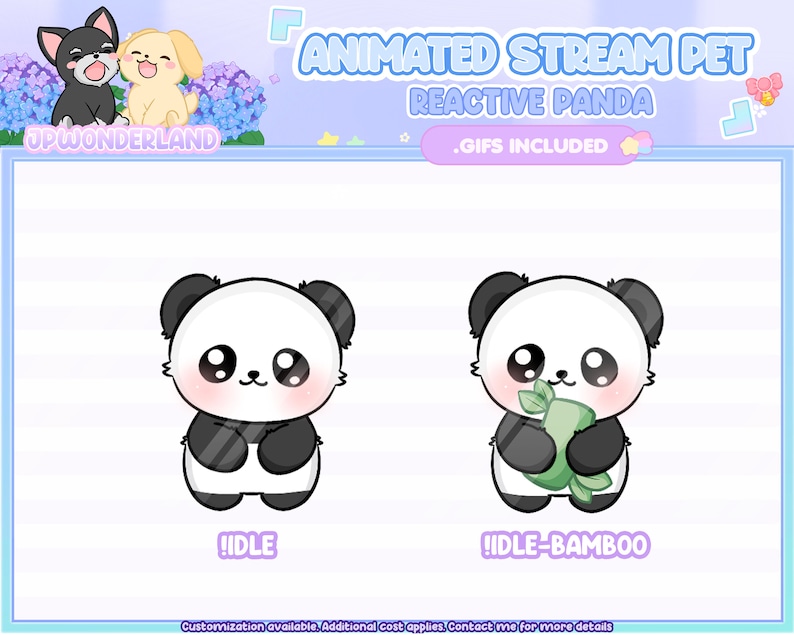 Cute Animated Panda Stream Pet, Reacts to Commands and Alerts | Digital ...