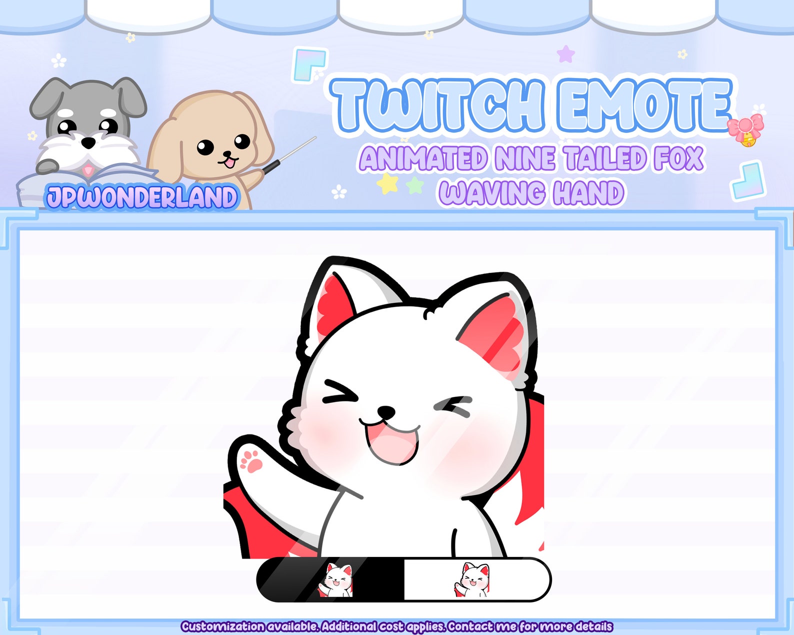 Animated Twitch Wave Emote Nine Tailed Fox / Kumiho Twitch - Etsy