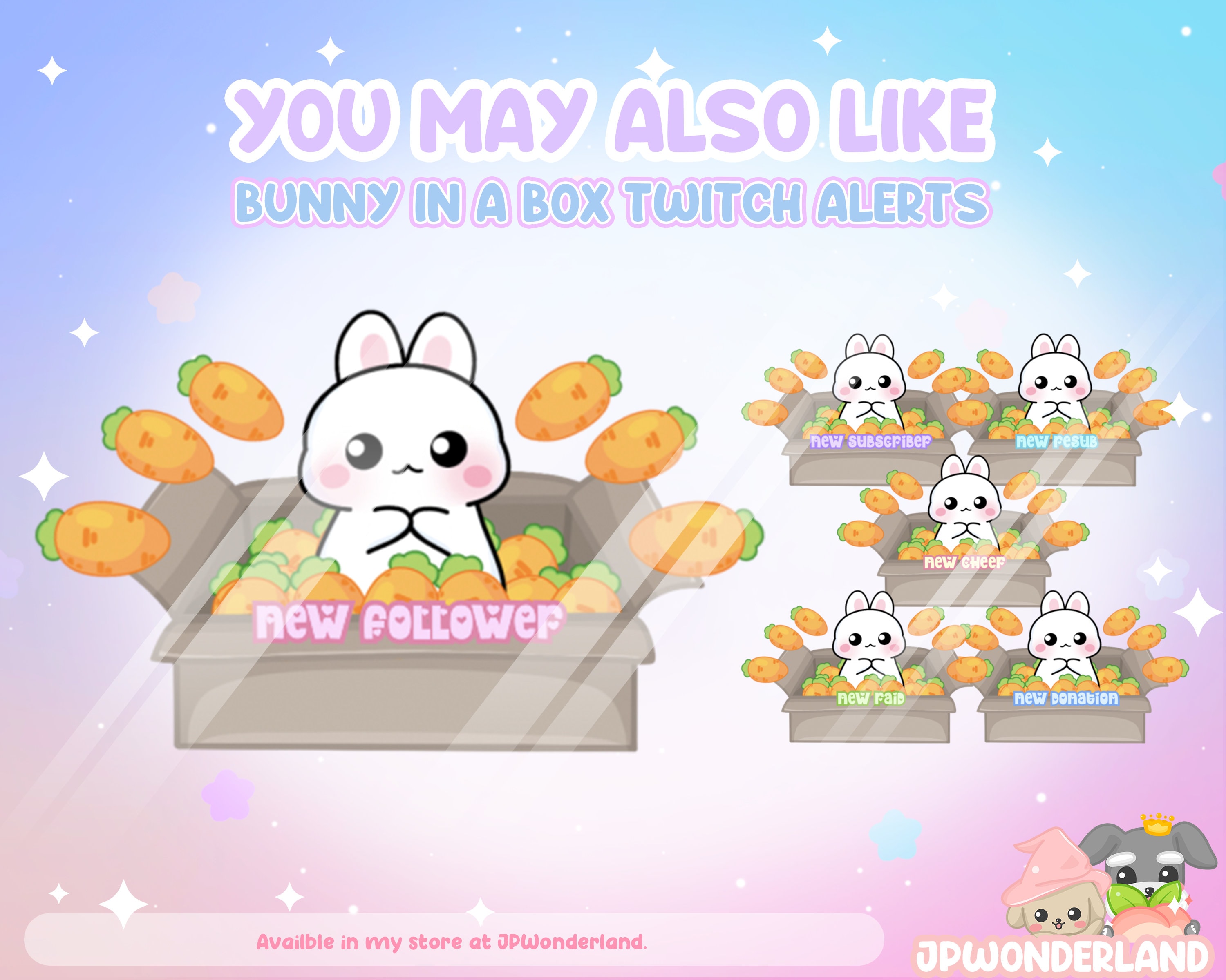 White Bunny/rabbit Twitch Emotes / Twitch Overlay / Stream Emote ...