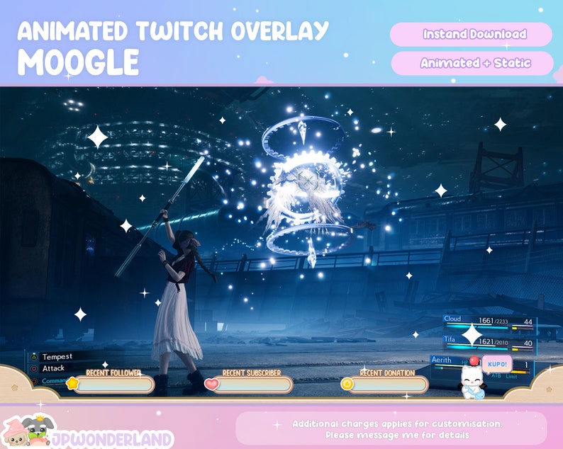 Animated FF Moogle Twitch Overlay / Stream Label Bar. - Etsy