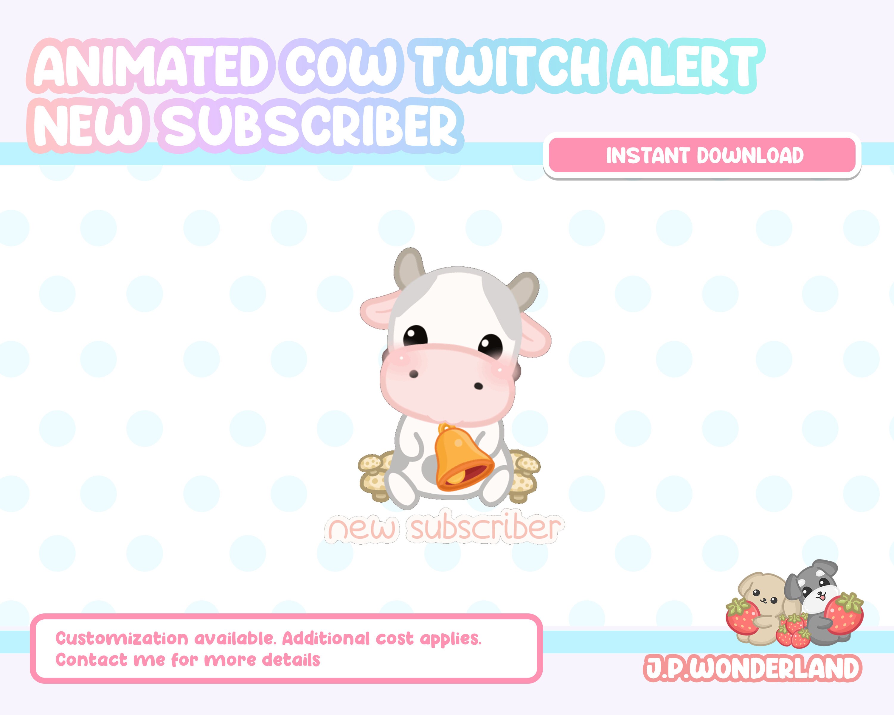 Animated Twitch Alert Bundle Cow Twitch Alerts | Etsy