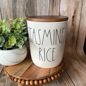 Ceramic Jasmine Rice Canister Ceramic Rice Cellar Ceramic Jar Farmhouse ...