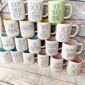 Farm House Easter Mugs Spring Mugs Easter Bunny Jelly Beans Mugs Hunny Bunny Mugs Easter Tiered ...