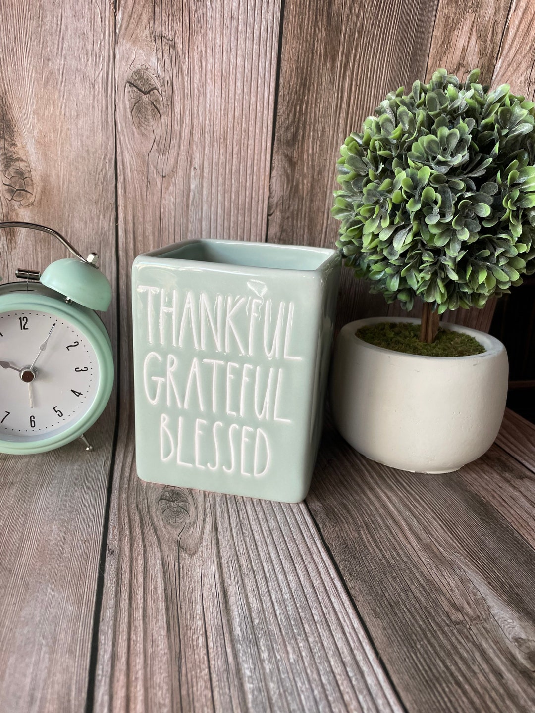 Farm House Pens and Pencils Holder - Green - Thankful Grateful Blessed ...