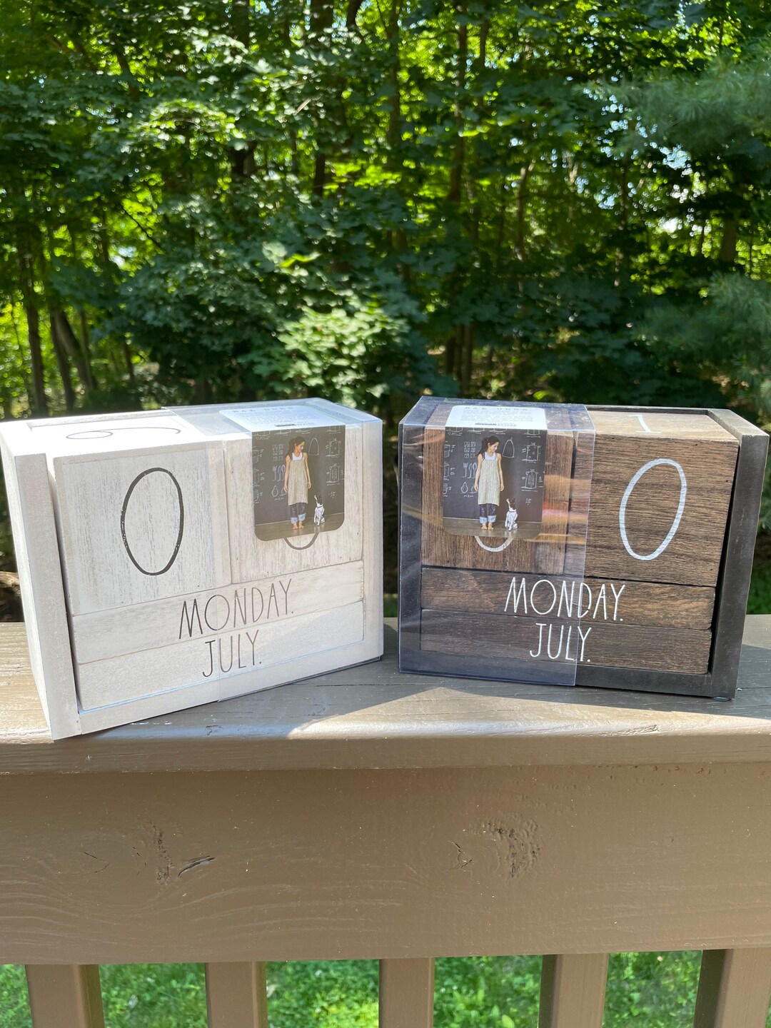 Farm House Wooden Block Calendar - Calendar Stand - Wood Calendar ...