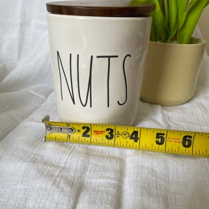 Farm House Nuts Canister - NUTS Cellar - Wooden Lid - Ceramic ...