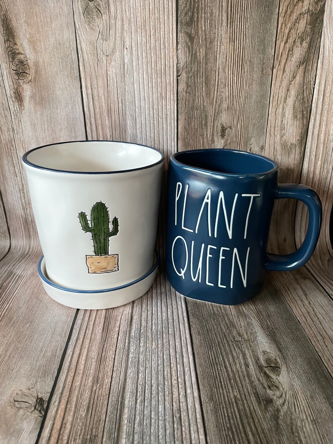 Farm House Plant Queen mug and planter set ceramic coffee mug farmhouse ...