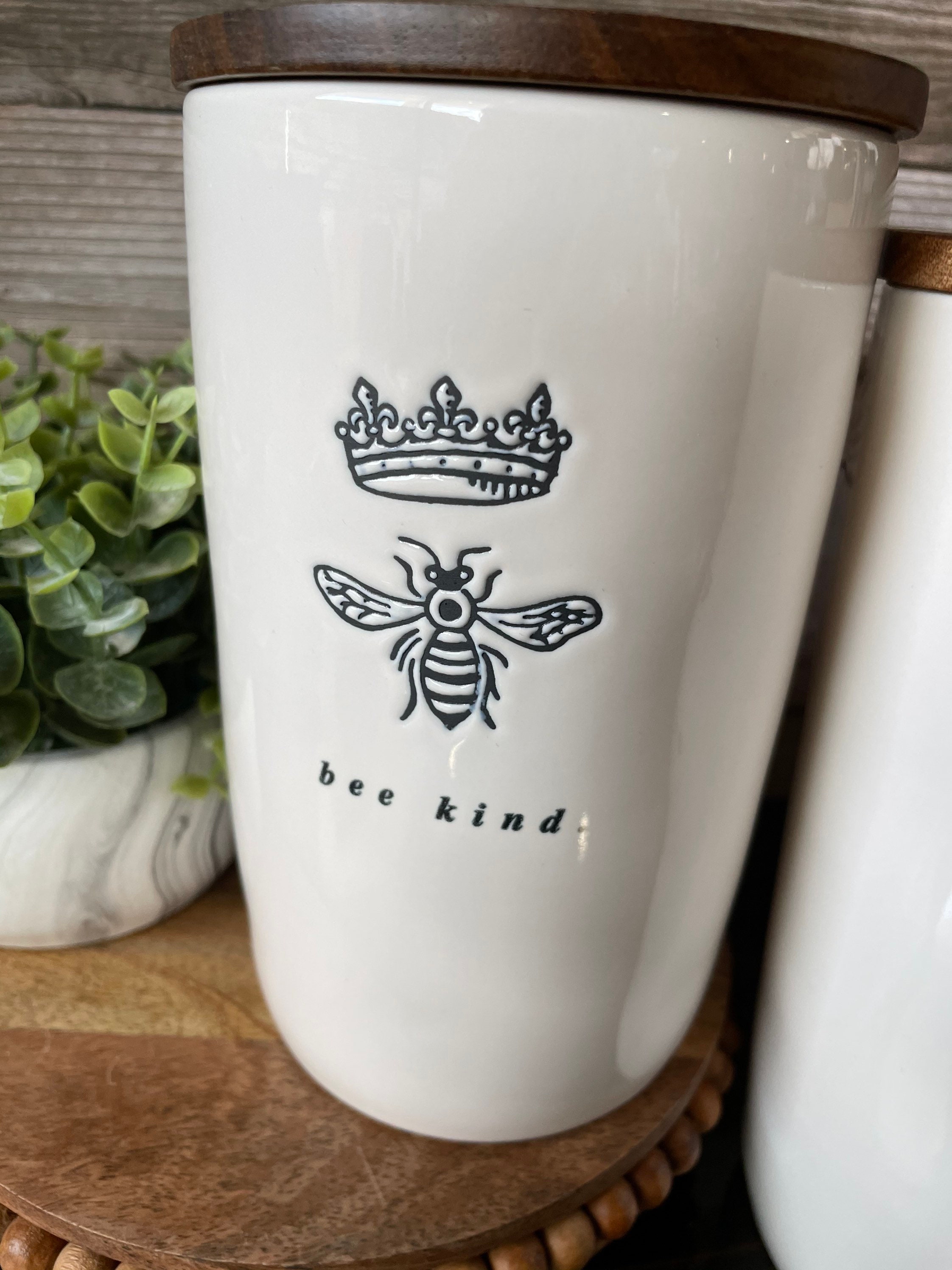 Farmhouse Style Bee Happy / Bee Kind Canister - Sugar Canister - Cookie ...