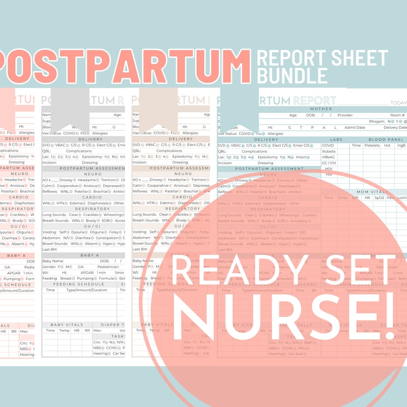 Postpartum Report Sheet - Etsy