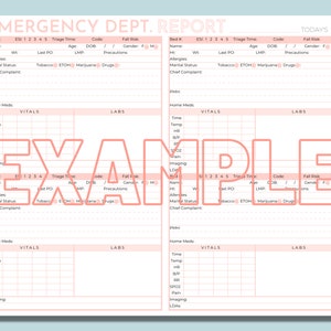 Emergency Department Nurse Report Sheet Bundle, 4 Colors, Nurse Brain ...