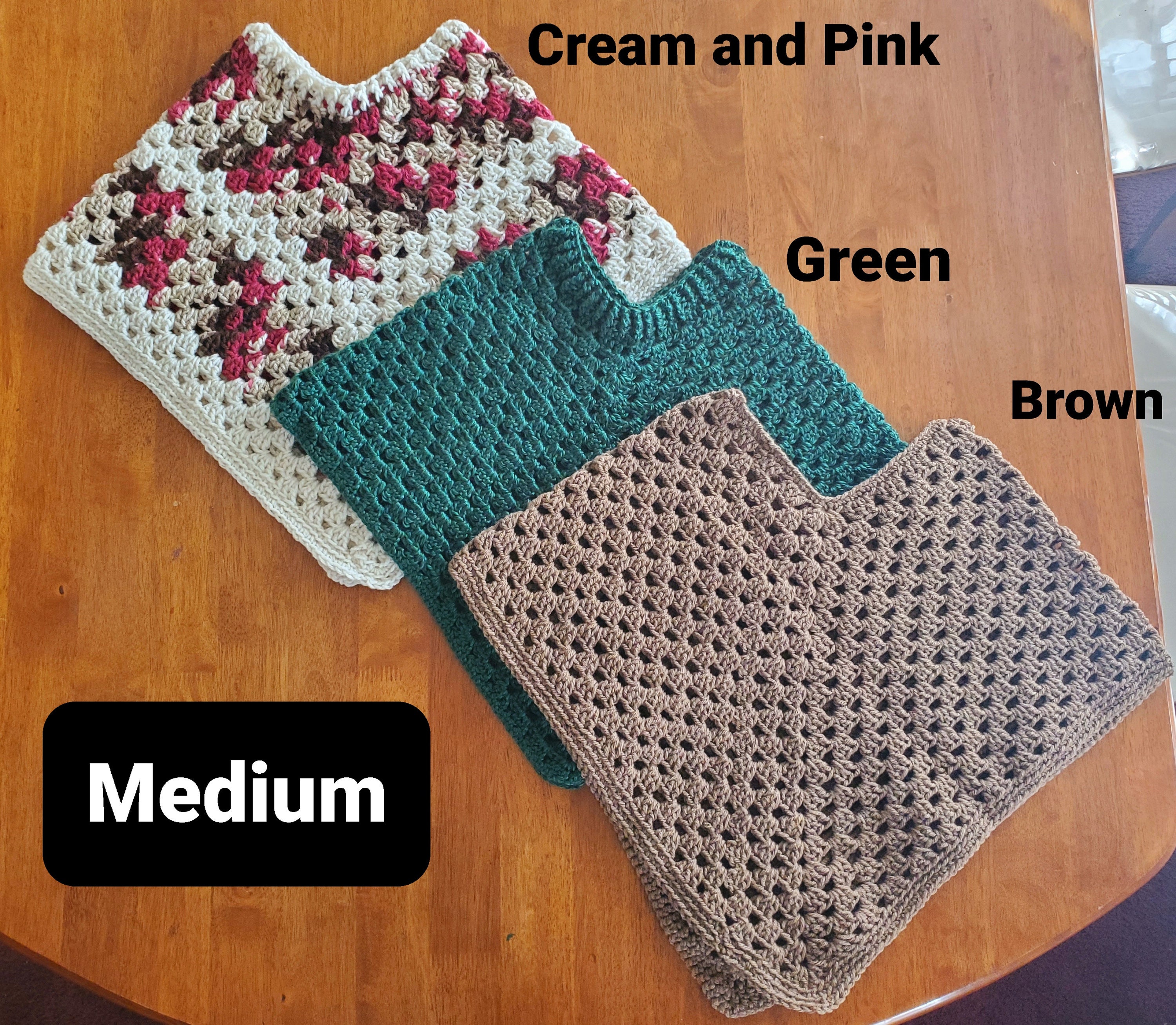Kids Crochet Ponchos - MULTIPLE COLORS AVAILABLE - Refer to Sizing Info ...