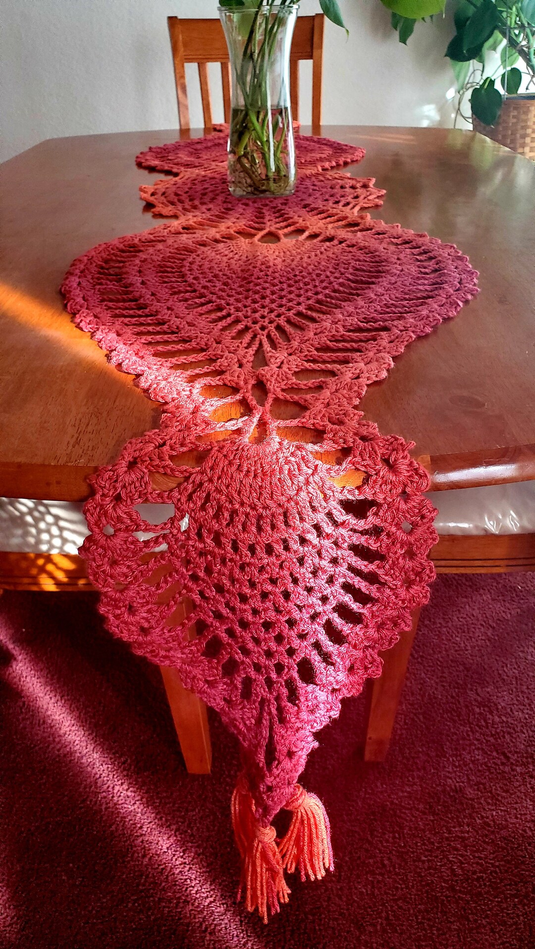 Handmade Large Crochet Table Runner - Etsy