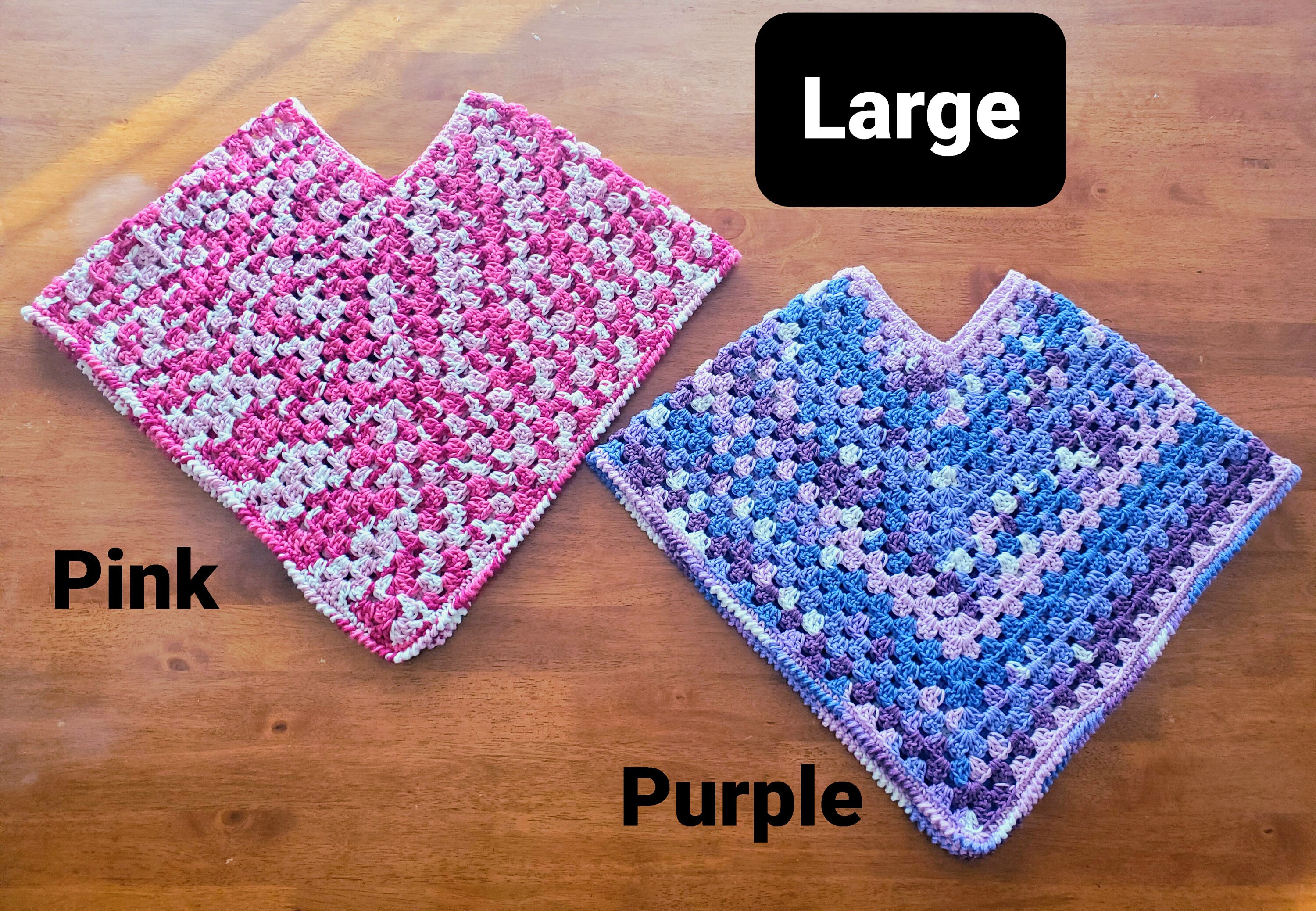 Kids Crochet Ponchos - MULTIPLE COLORS AVAILABLE - Refer to Sizing Info ...
