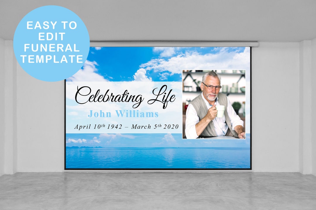 Funeral Powerpoint Slideshow Template, Obituary Celebration (digital ...