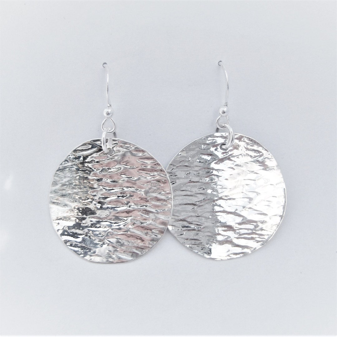 Textured Disc Earrings dia - Etsy Denmark