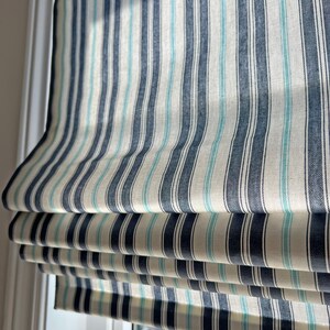 Custom Roman Shade With Chain Mechanism, Cotton Fabric "memorial ...