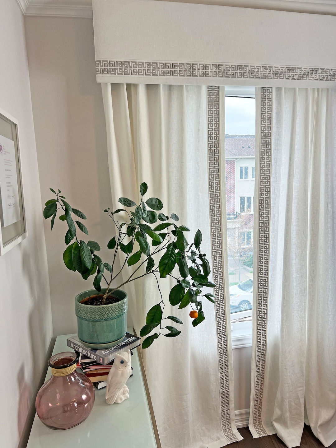 Custom Pelmet Valance, 100% Linen With Trend Trim, Valance Box ...