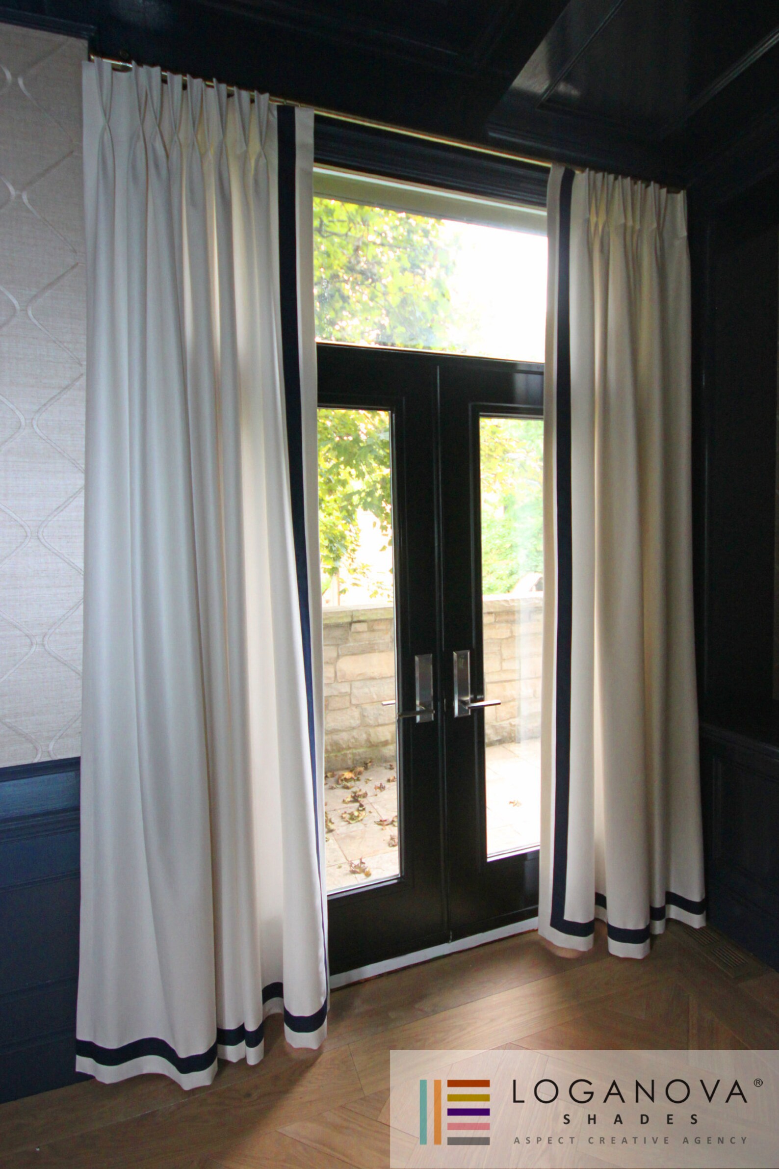 Custom Drapery Pinch Pleated Curtains Drapery With Borders - Etsy