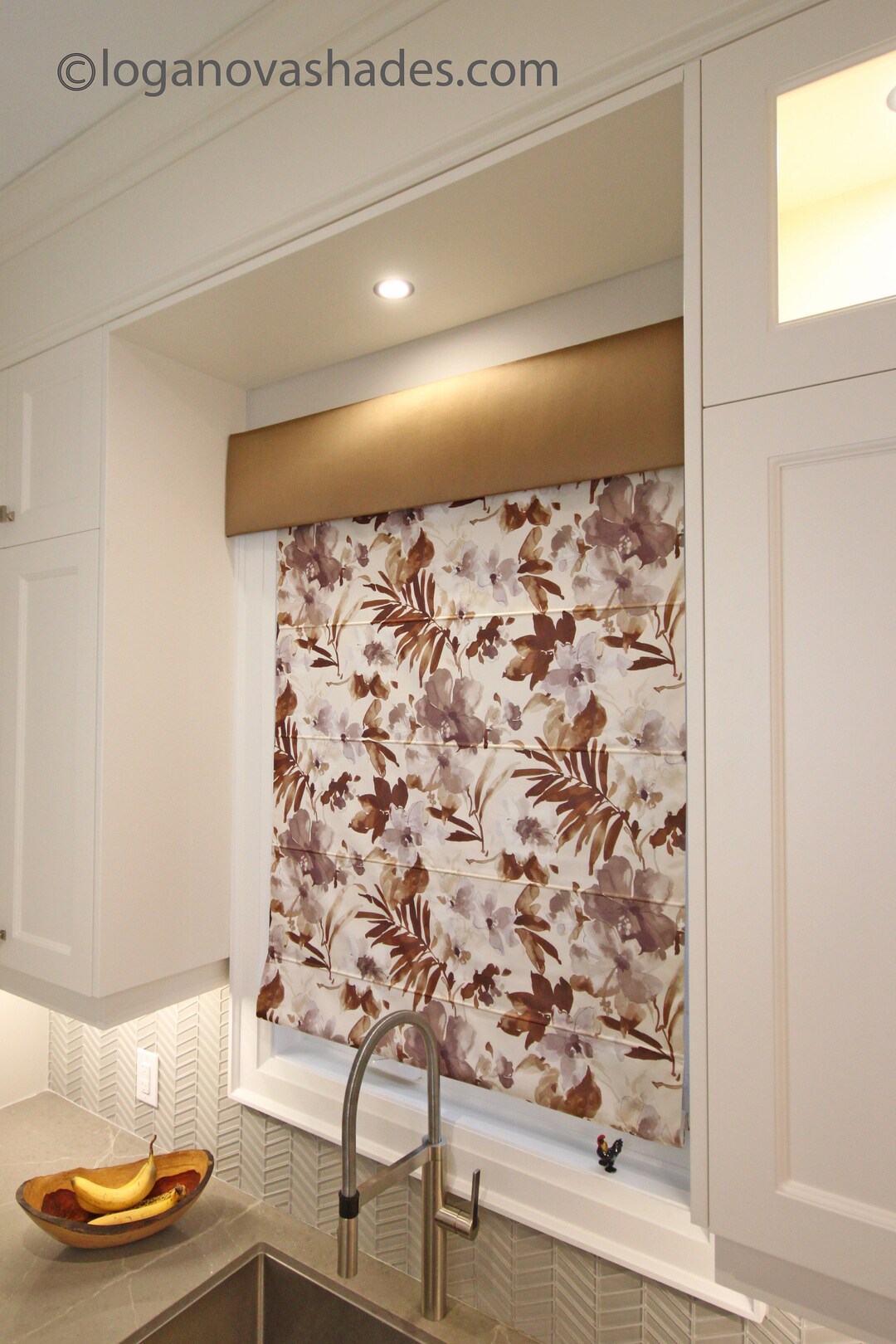 Custom Roman Shade, Cotton Shade 