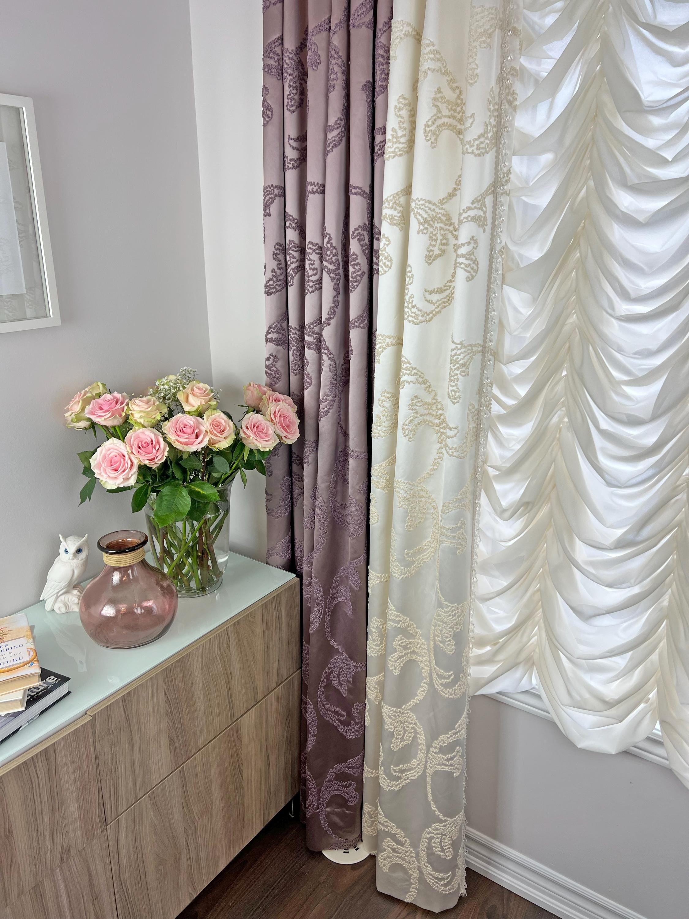 Custom Austrian Shade | Light Filtering Shade With Privacy Fabric ...