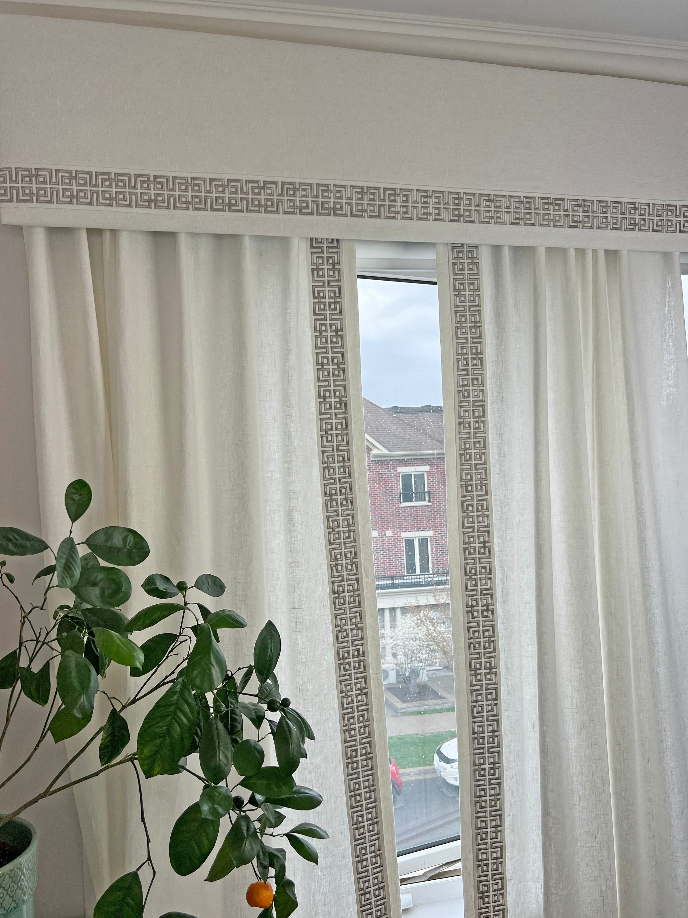 Custom Pelmet Valance, 100% Linen With Trend Trim, Valance Box ...