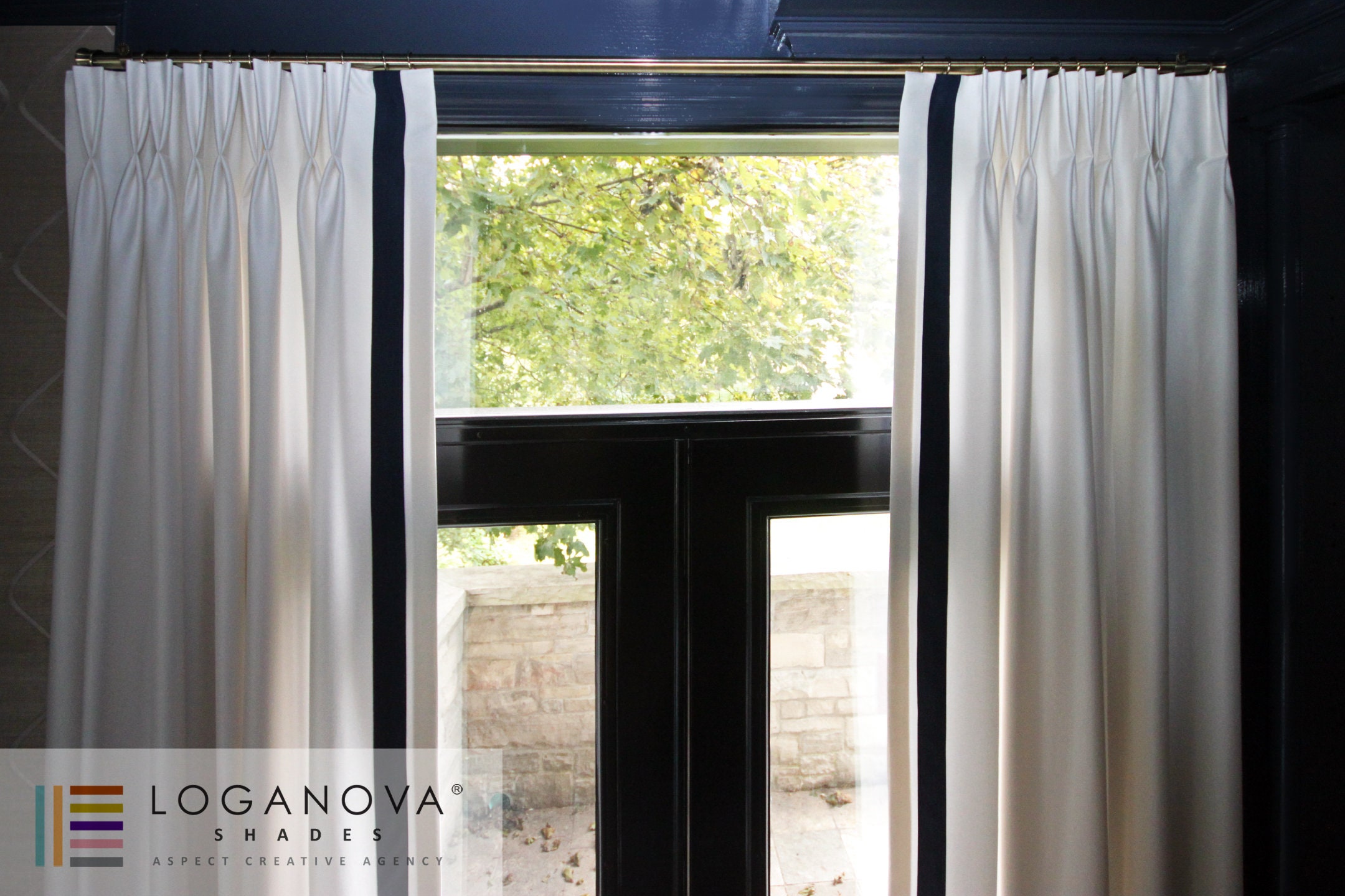 Custom Drapery Pinch Pleated Curtains Drapery With Borders - Etsy